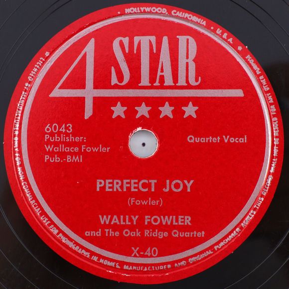 Media | Wally Fowler Perfect Joy A Beautiful Life 1952 1 78 Rpm Record ...